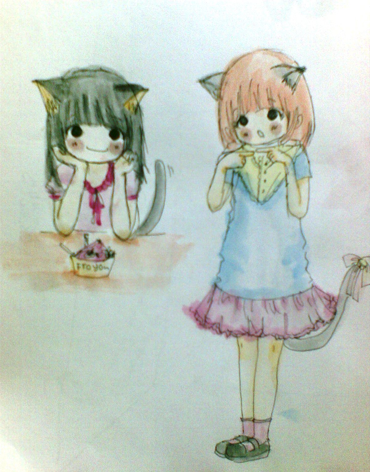 Ade Amelia's Drawing Board: Moe Cat Girl