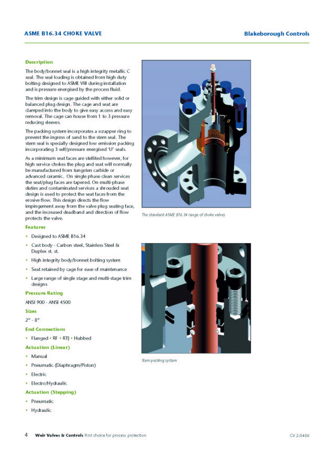 R.Land Baidin Egwar, ST: CHOKE VALVES Blakeborough Controls