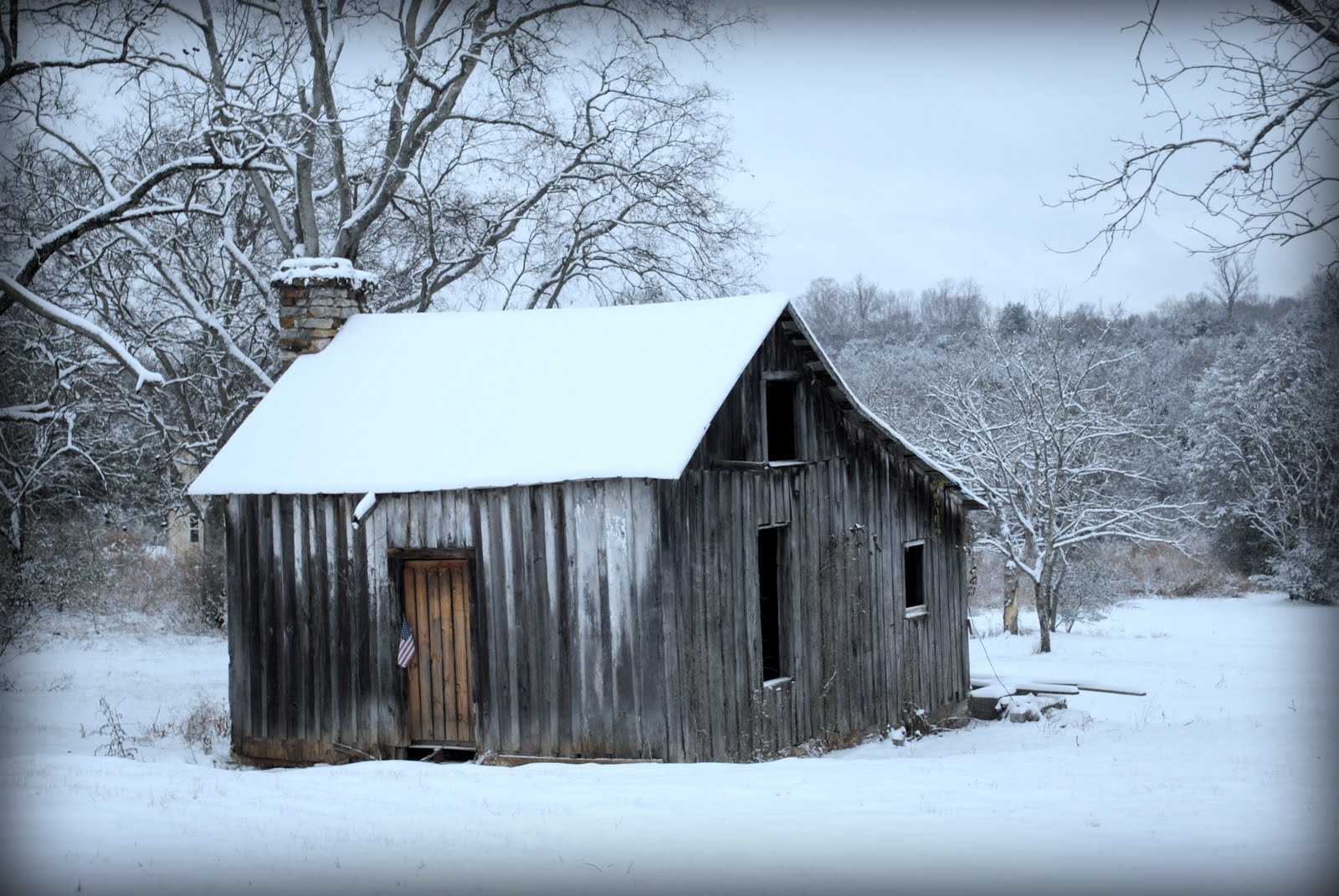 My Scenes: January Snow Barn