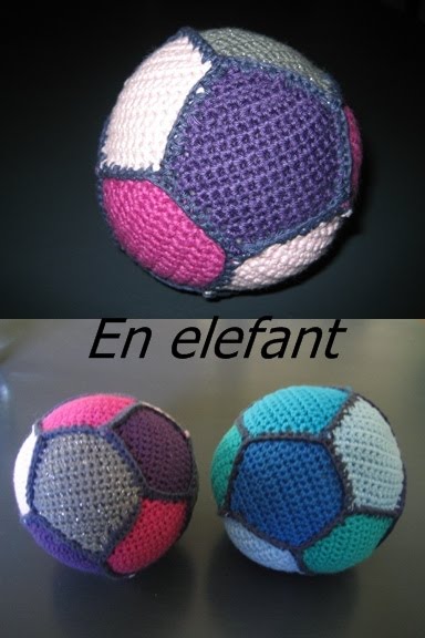 En elefant: DIY. Bold af hæklede femkanter