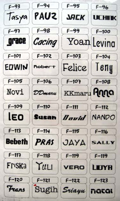 KuyaStore: Cutting Sticker Nama (Fonts Design)