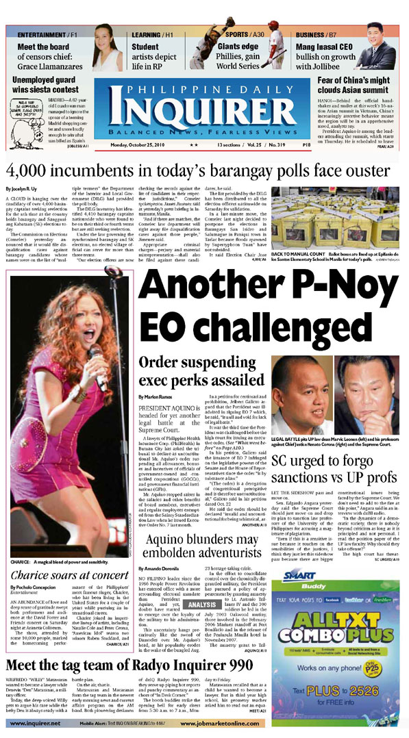The Inquirer Front Page: October 2010