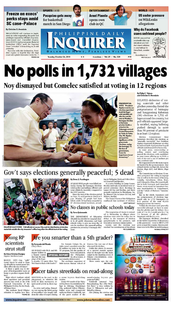 The Inquirer Front Page: October 2010