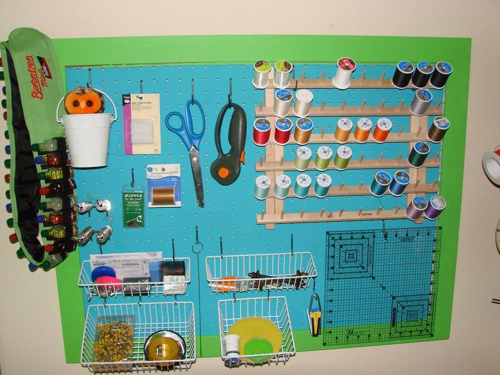 By Your Hands: Sewing Room Organization - Pegboard