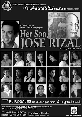 Lodge Jose Rizal No 1045: "Her Son, Jose Rizal" Play: 17-20 June