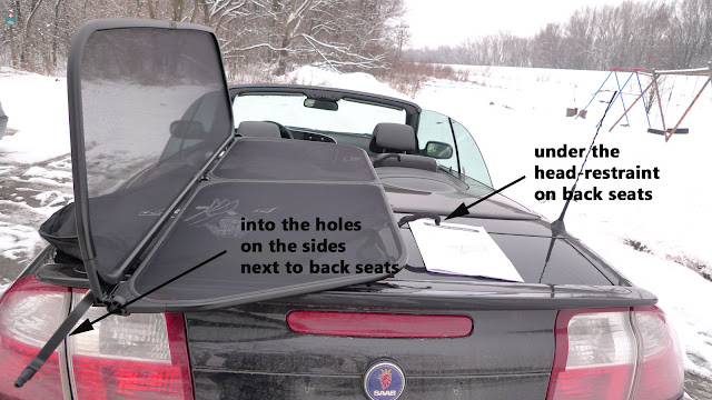 Wind deflector installation in Saab 9-3 cabrio ~ SAABISM