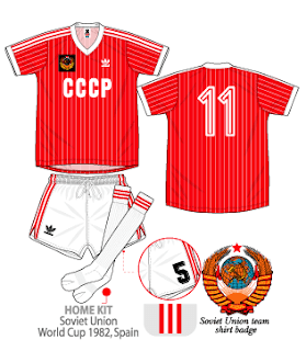 Football teams shirt and kits fan: Soviet Union World Cup 1982