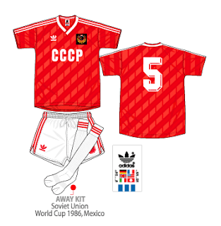 Football teams shirt and kits fan: Soviet Union World Cup 1986 Away