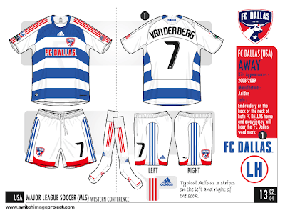 Football teams shirt and kits fan: FC Dallas 2008/2009 team kits