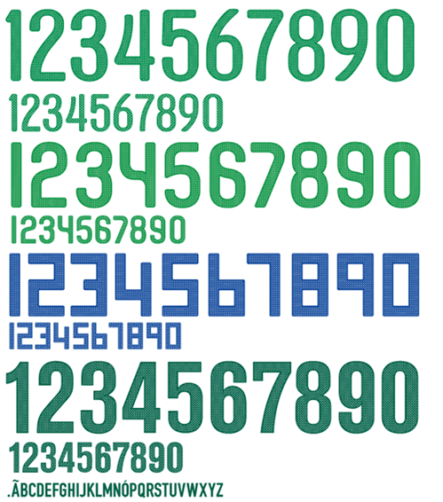 Football teams shirt and kits fan: Font Collection-WC Nike team