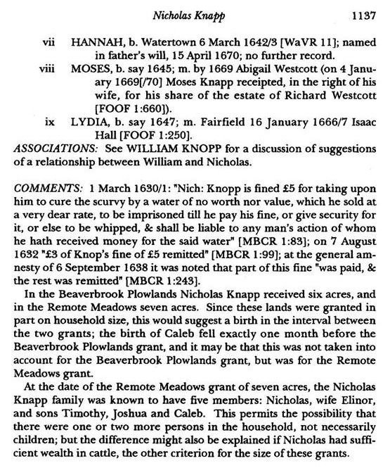 Williams County, Ohio Genealogy: Nicholas Knapp (1630) Connection to ...