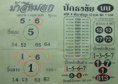 Thai Lotto Tips: Good Thailand Lottery Paper For 16 July