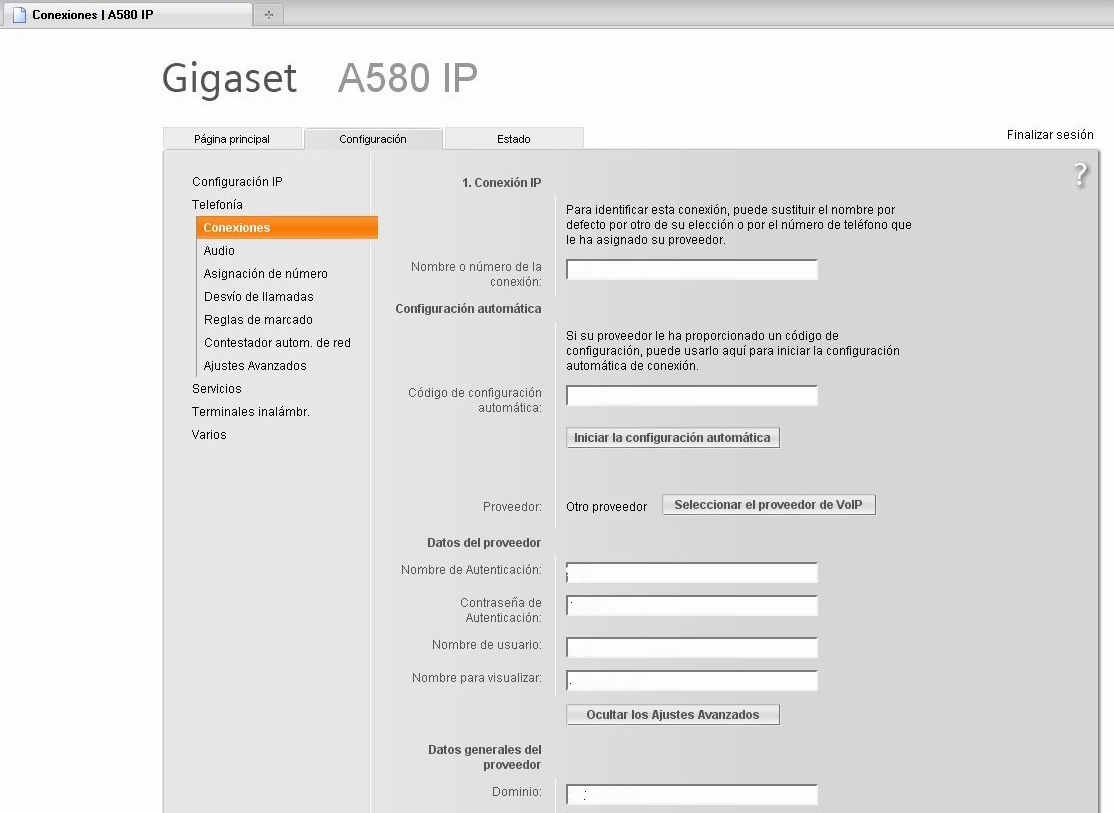 LoloTelco: VoIP: Instalación y configuración del Siemens Gigaset A580IP