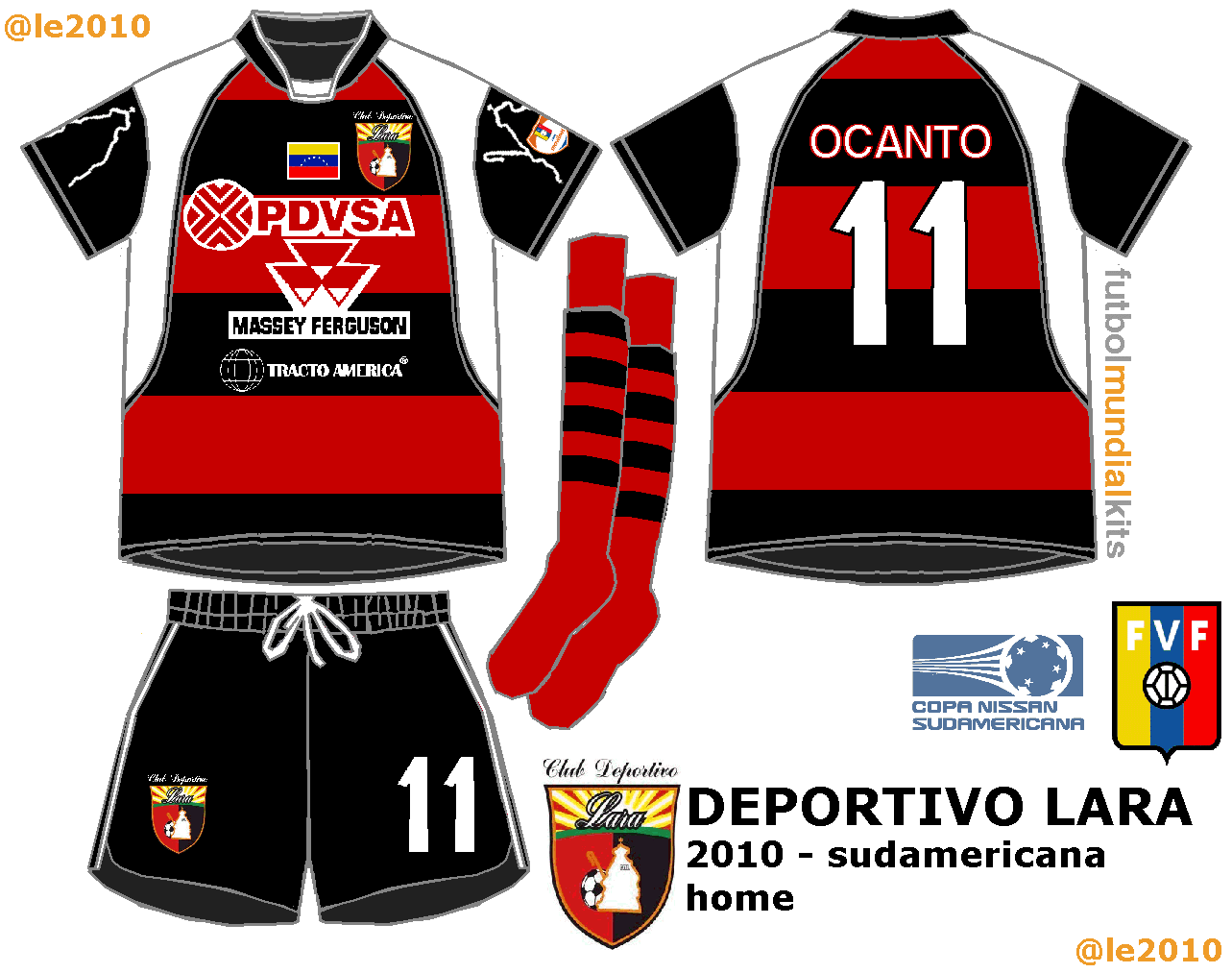 Fútbol Mundial Kits - Uruguay: Deportivo Lara - 2010 (sudamericana)