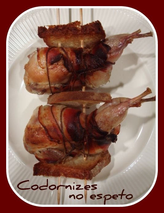 La casita verde: CODORNICES EN ESPETÓN / CODORNIZES NO ESPETO