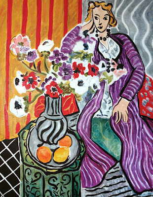 After "Matisse - Purple Robe with Anemones" by k Madison Moore