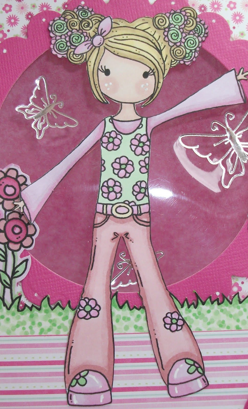 My Inky Hands: Flower Power! (Squiggles Stamps DT Card)...