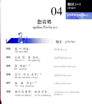 漢語會話301句 สนทนาภาษาจีน 301 ประโยค: 04 您nín 贵guì 姓xìng ( มี MP3 )