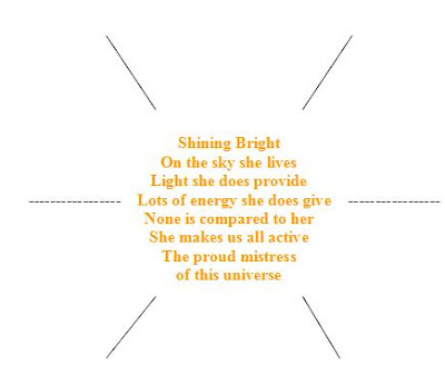 R H Y T H M U S : Shape of a Rose Poem or Concrete poem of Sun