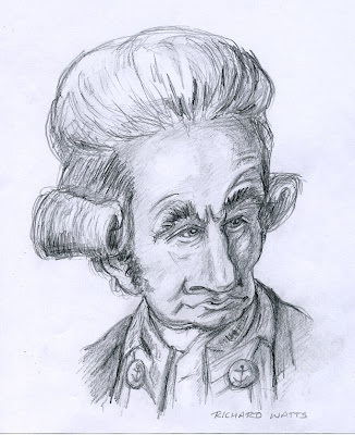 Richard Watts Caricatures: Captain James Cook (pencil)