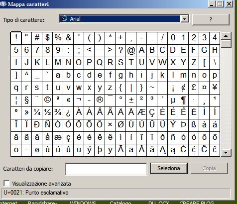 giancarlo f: MAPPA CARATTERI UTILIZZARE CARATTERI PARTICOLARI WINDOWS ...