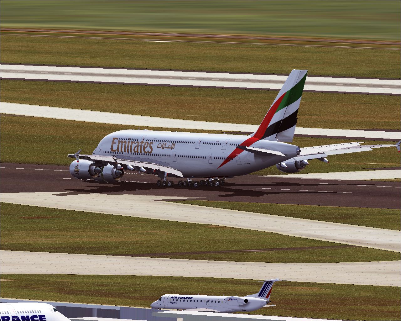 FRSimscreens: [FS9] Emirates A380 in Paris Charles de Gaulle
