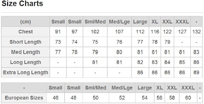 Variety: Size Guide - men Formal Jacket