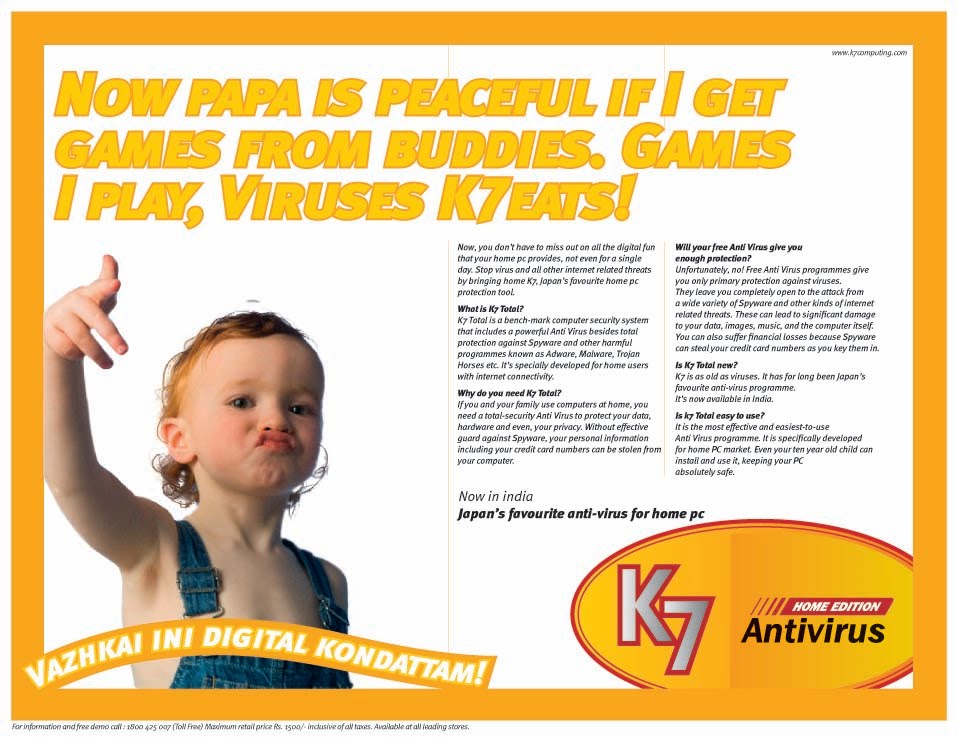 my book, my soul.: K7 Antivirus - print campaign