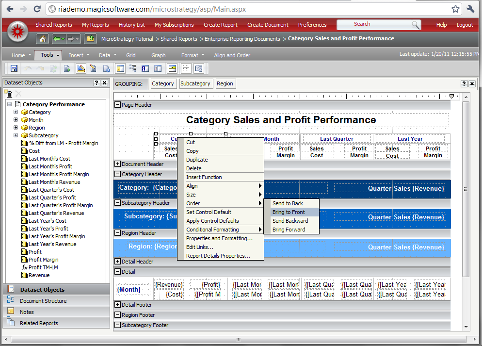 Microstrategy 9 – HTML Perfection