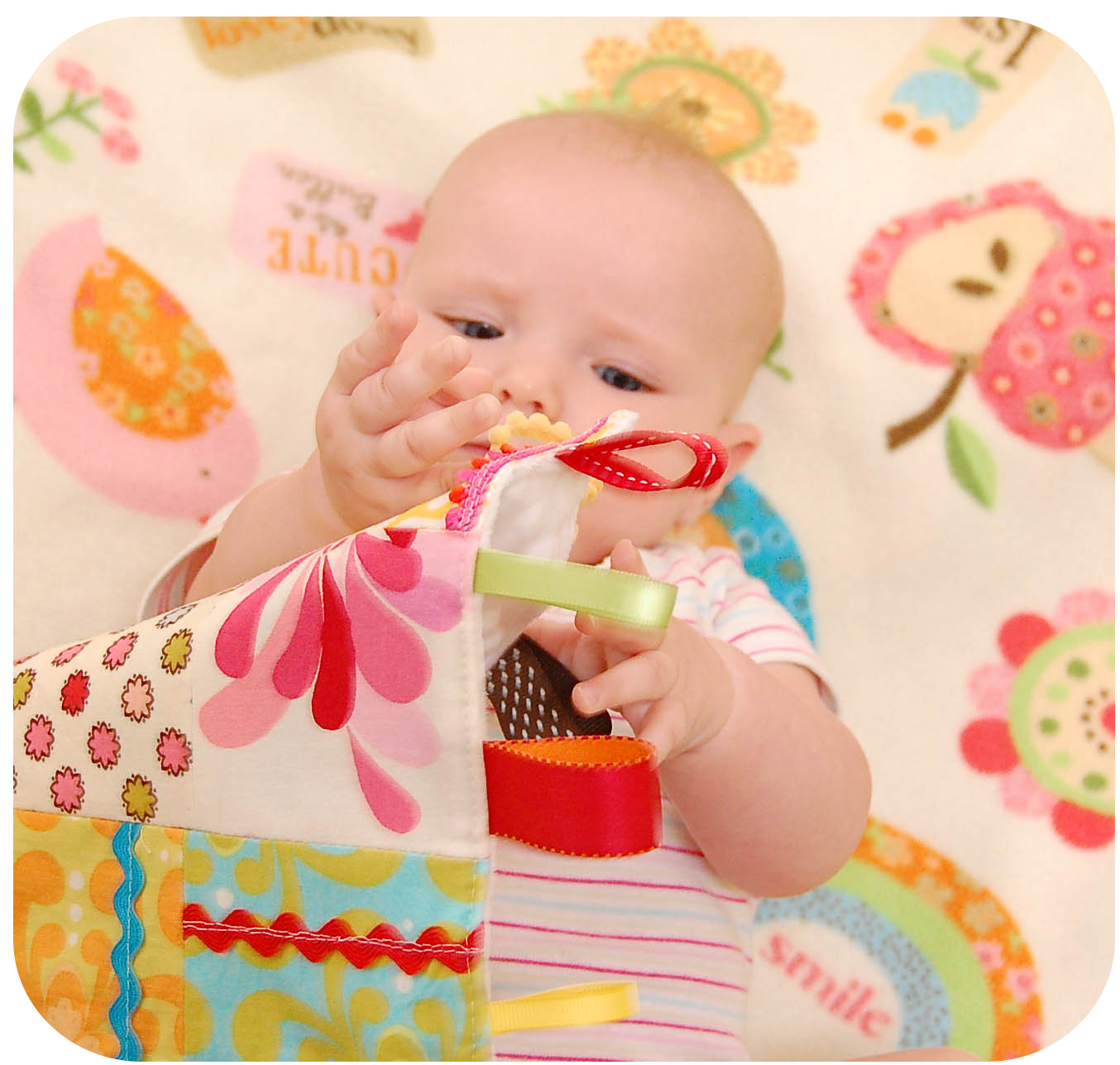 A Feathered Nest: Crunchy Baby Tag Toy