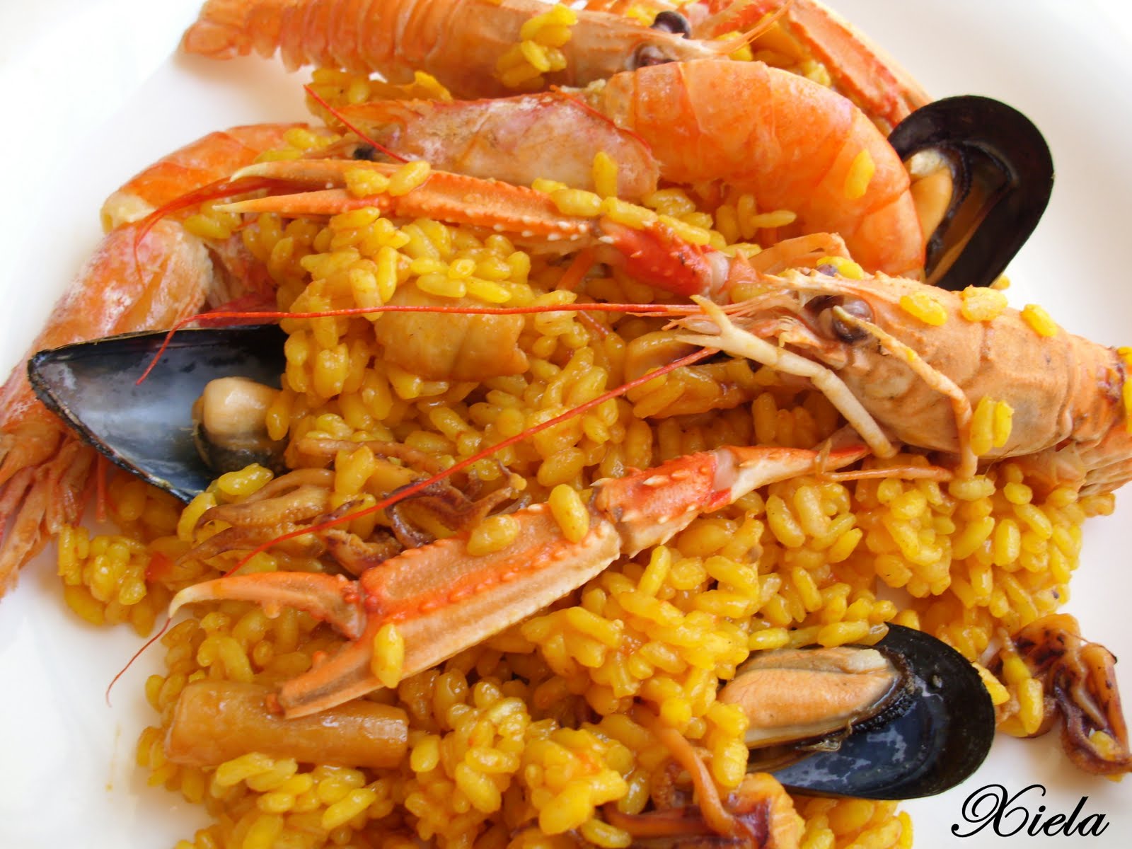 XielaMar, la mar de salada: Otro arroz de mariscos, con la Fussi.