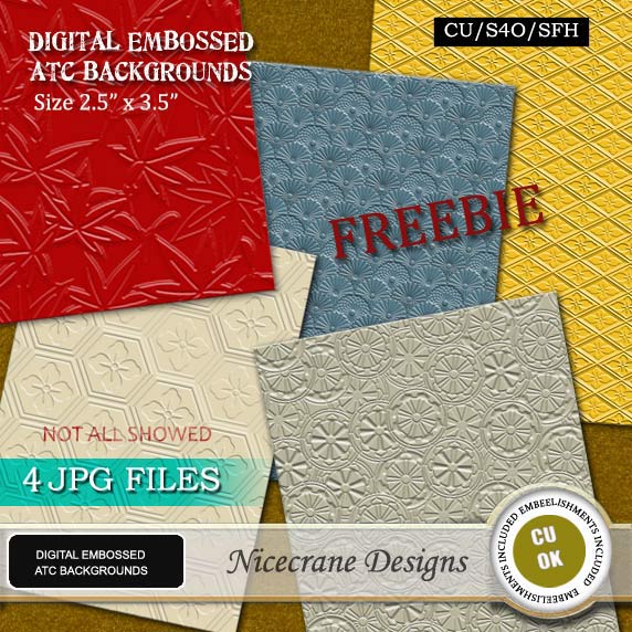 Nicecrane Designs: Digital ATC Embossed Overlays