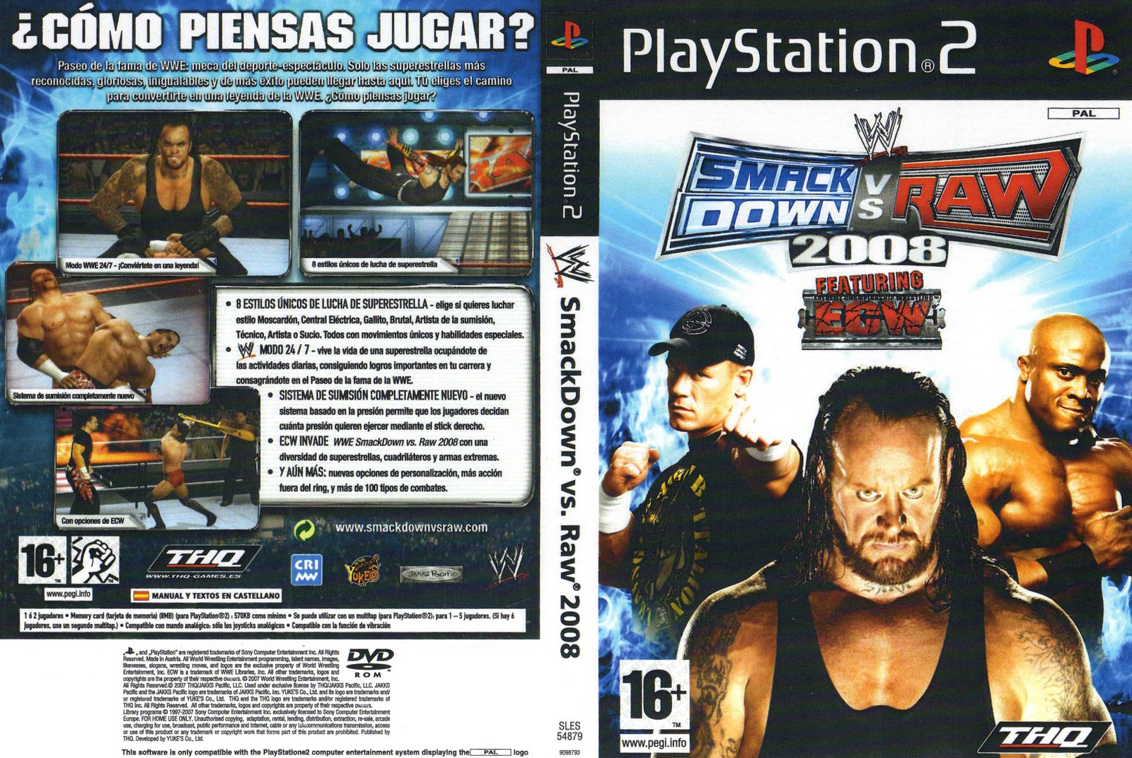 CAPAS PARA PLAYSTATION 2: Wwe - Smackdown Vs Raw 2008