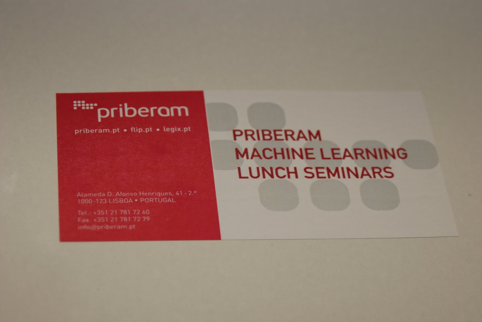 Blogue da Priberam: Priberam Machine Learning Lunch Seminars