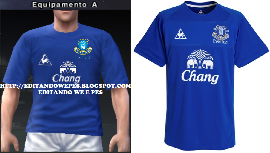 Editando WE e PES: Uniforme Everton PES 2010 e 2011
