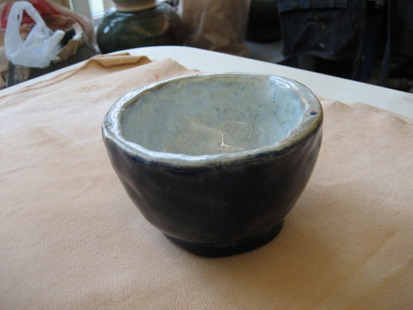 stashenko clay 1: Piper McCabe's glazed pinch pot