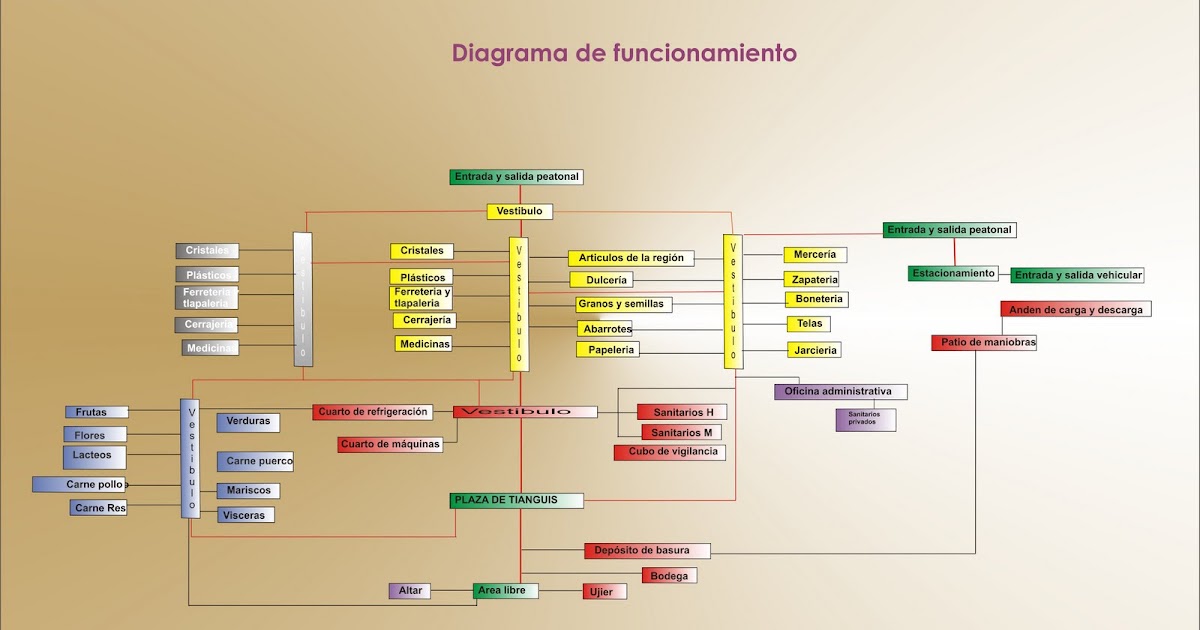 Diseño de un mercado público municipal: Diagrama de funcionamiento