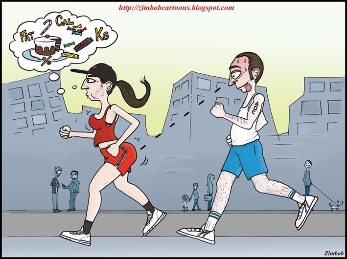 CARTOONS EN ILLUSTRATIES: Cartoon: Verschillende redenen om te lopen