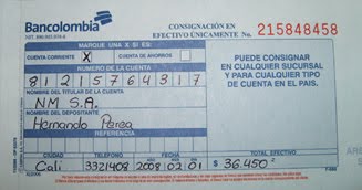 CONTABILIDAD: RECIBO DE CONSIGNACION BANCARIA