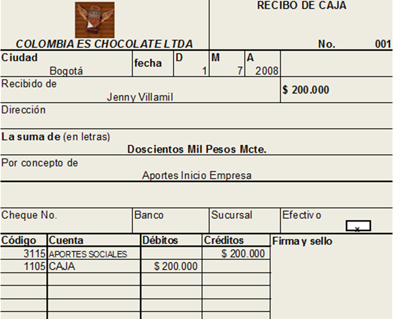 RECIBO DE CAJA: RECIBO DE CAJA