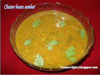 Mom's Recipies: Cluster Beans Sambar