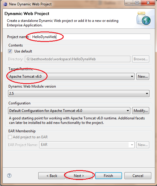 Free Eclipse Encyclopedia How to do: How to create dynamic web project in Eclipse