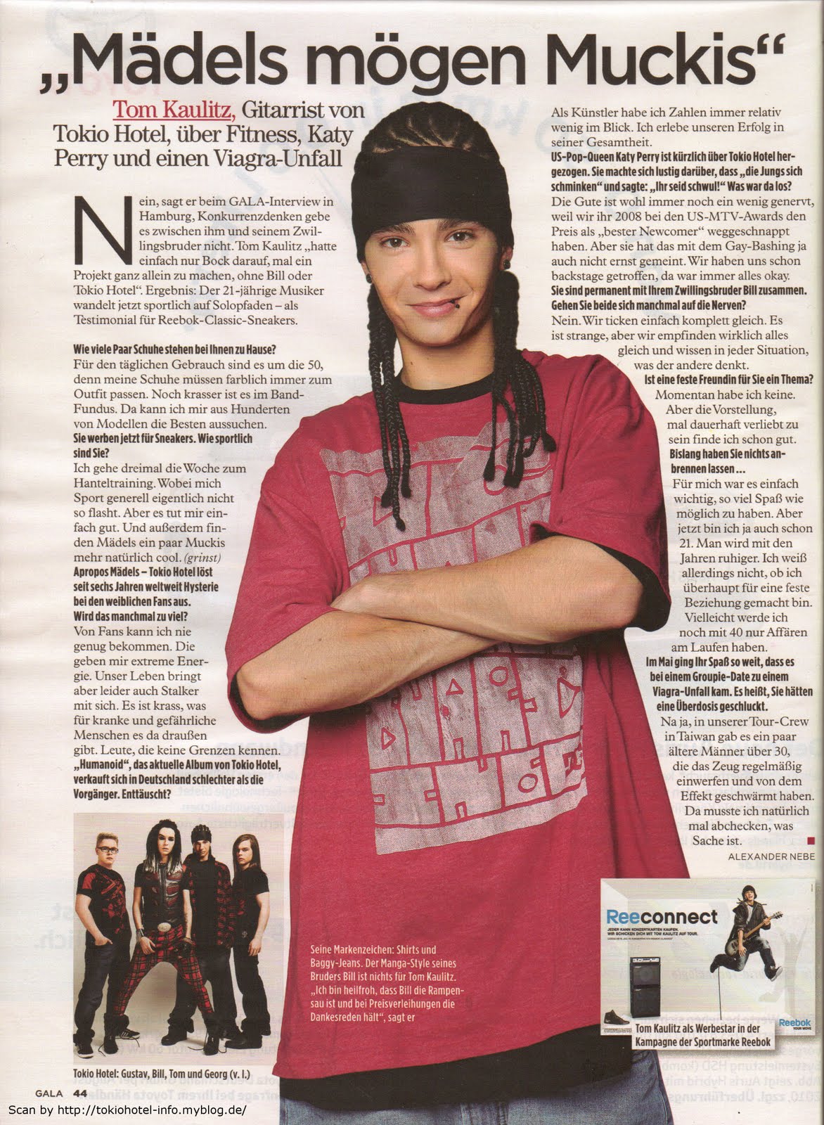 TOM KAULITZ: Tom Interview: Gala Magazine