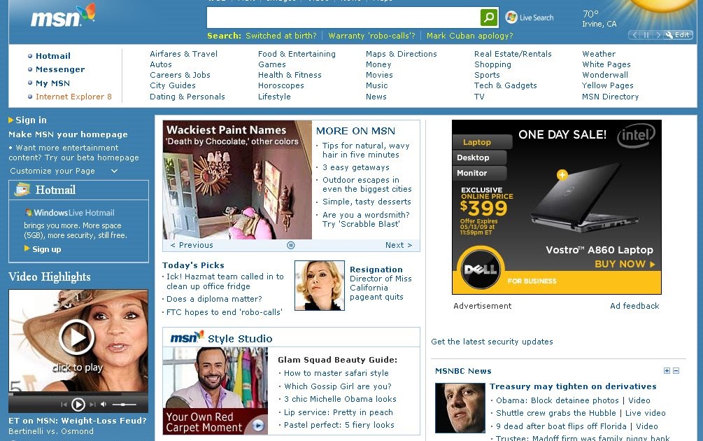 Homepage Msn