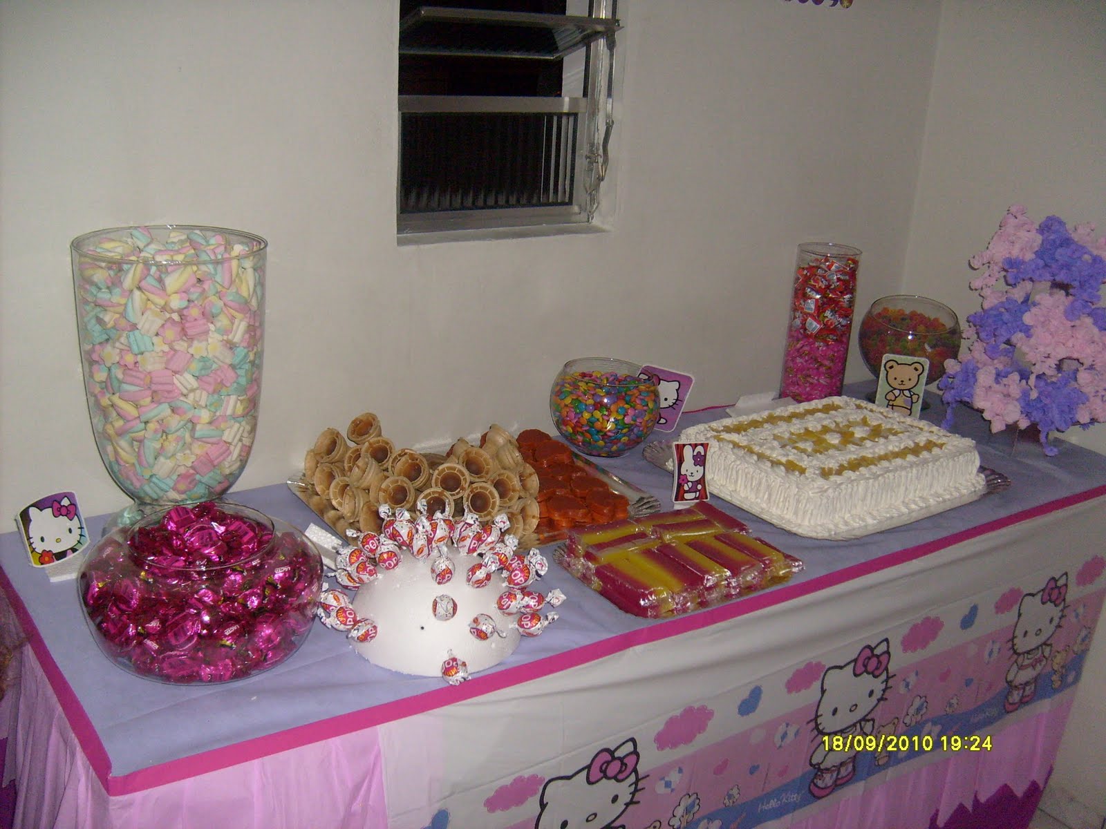 Decoração e Locação Festa Infantil: Tema Hello Kit - Mesa de Doces