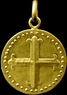 Religious and Baptism Medal in 18 k gold: Cross