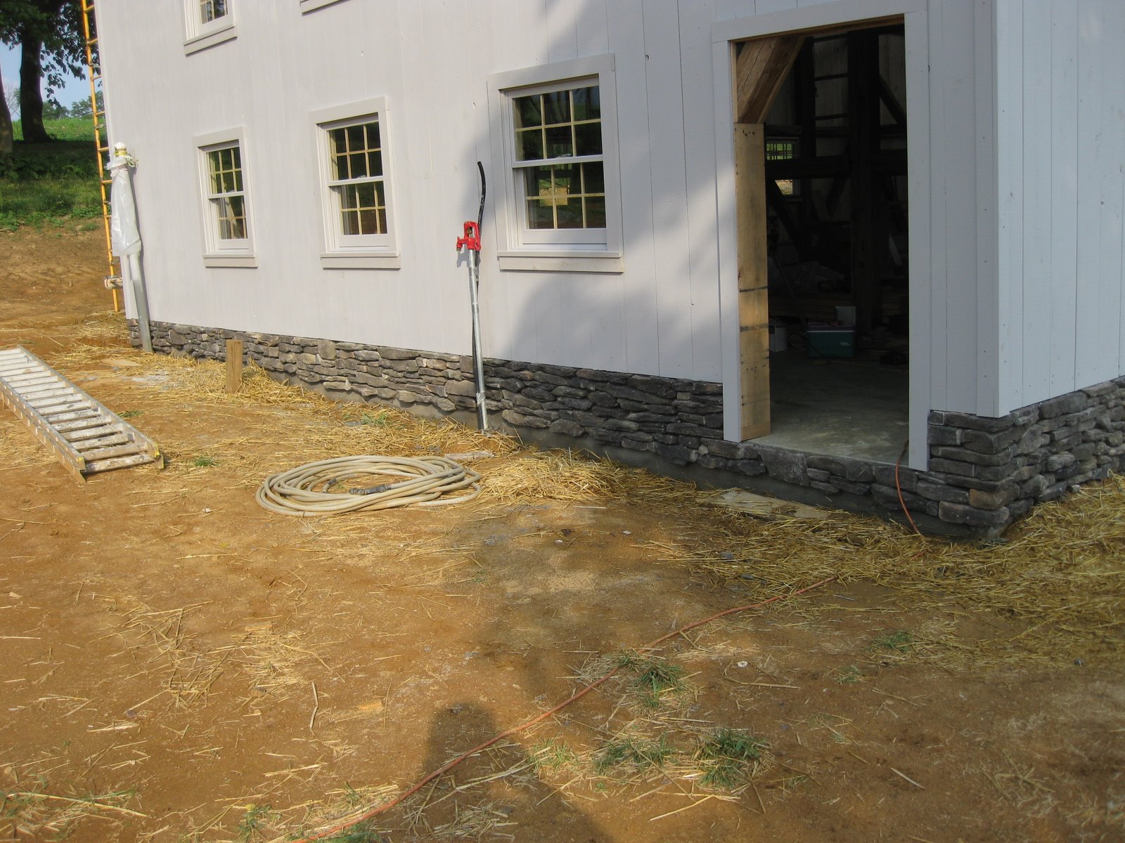 The Beaumont Barn: The stone foundation