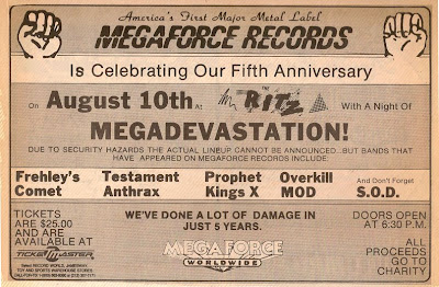 John Mulligan: Rock Show Ads - MegaForce Records 5th Annivarsary - 20