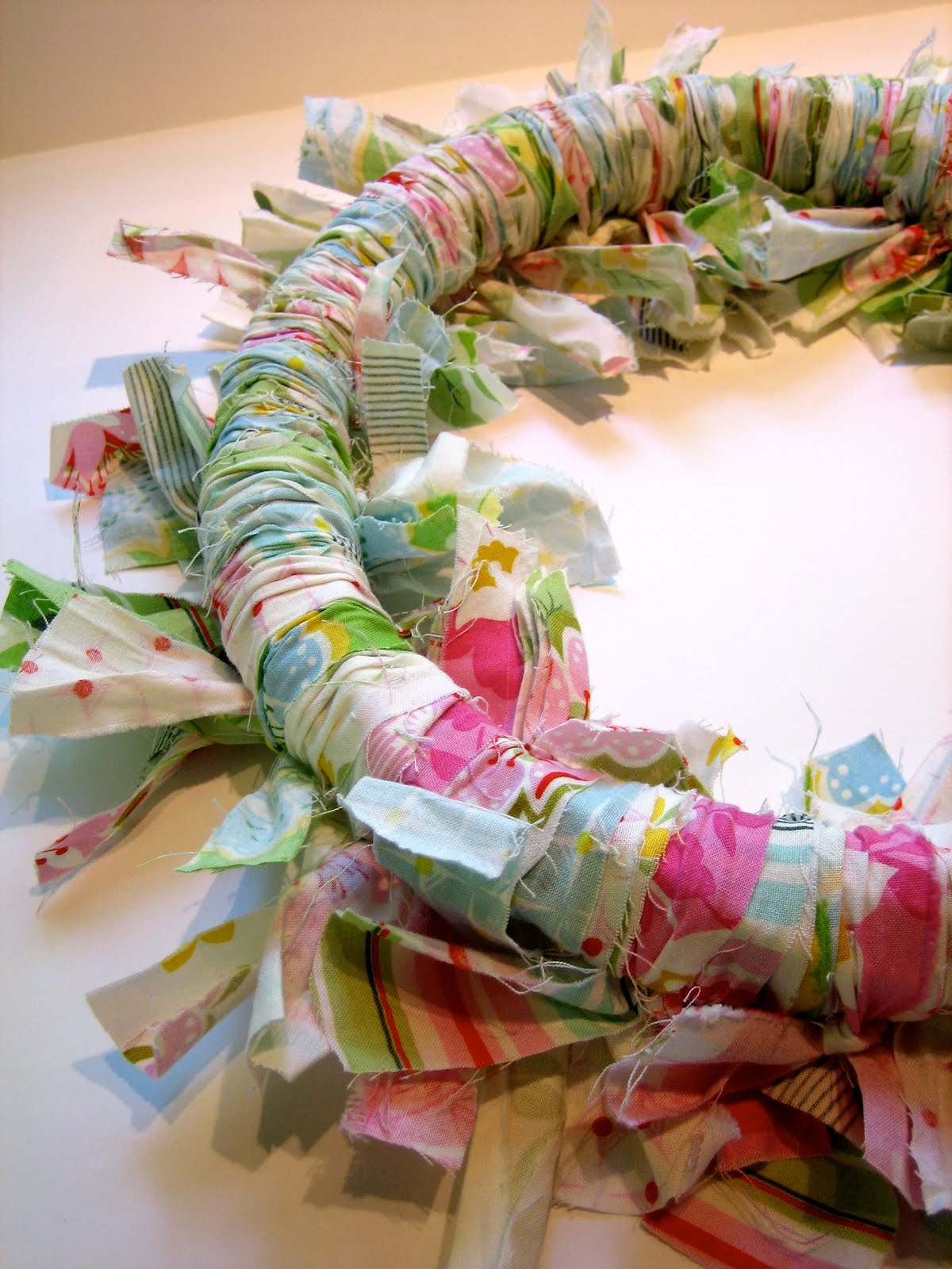 Summer Fabric Rag Wreath Tutorial - The Cottage Mama