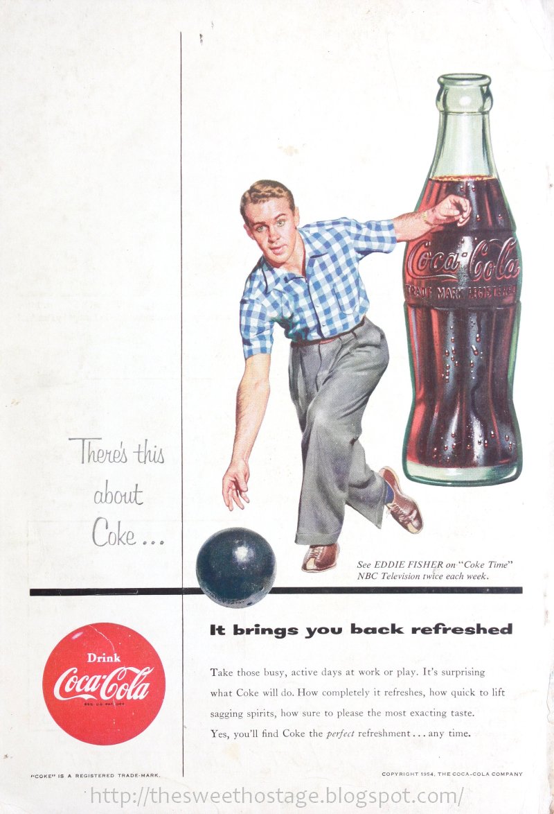 SWEET HOSTAGE: VINTAGE COKE ADS ( 8 ): MORE 1950's
